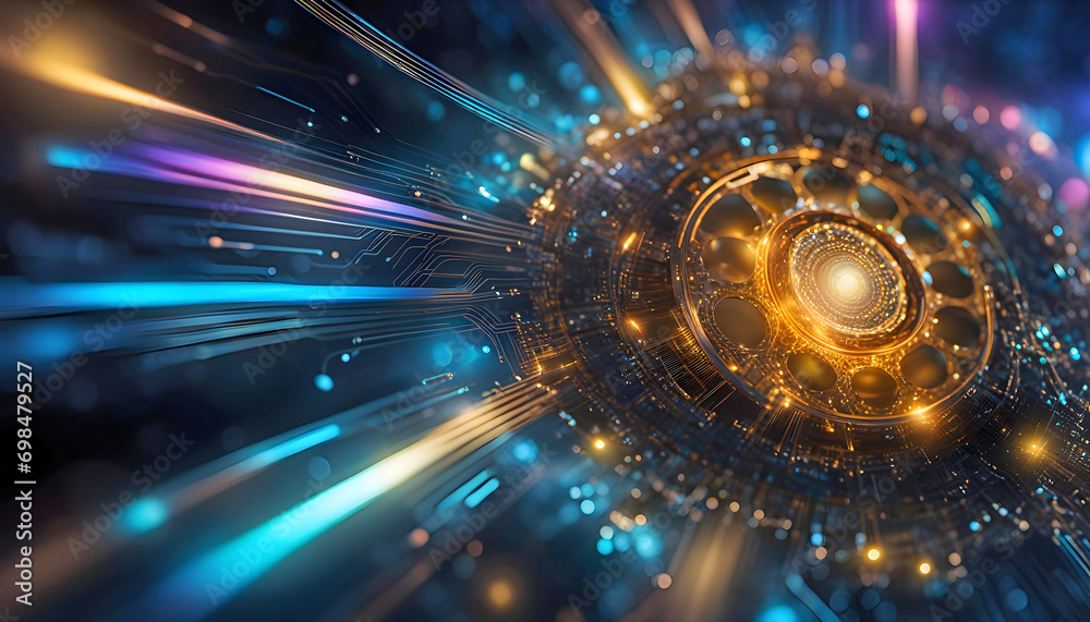 Abstract machine learning on big data network connection background, artificial intelligence ...