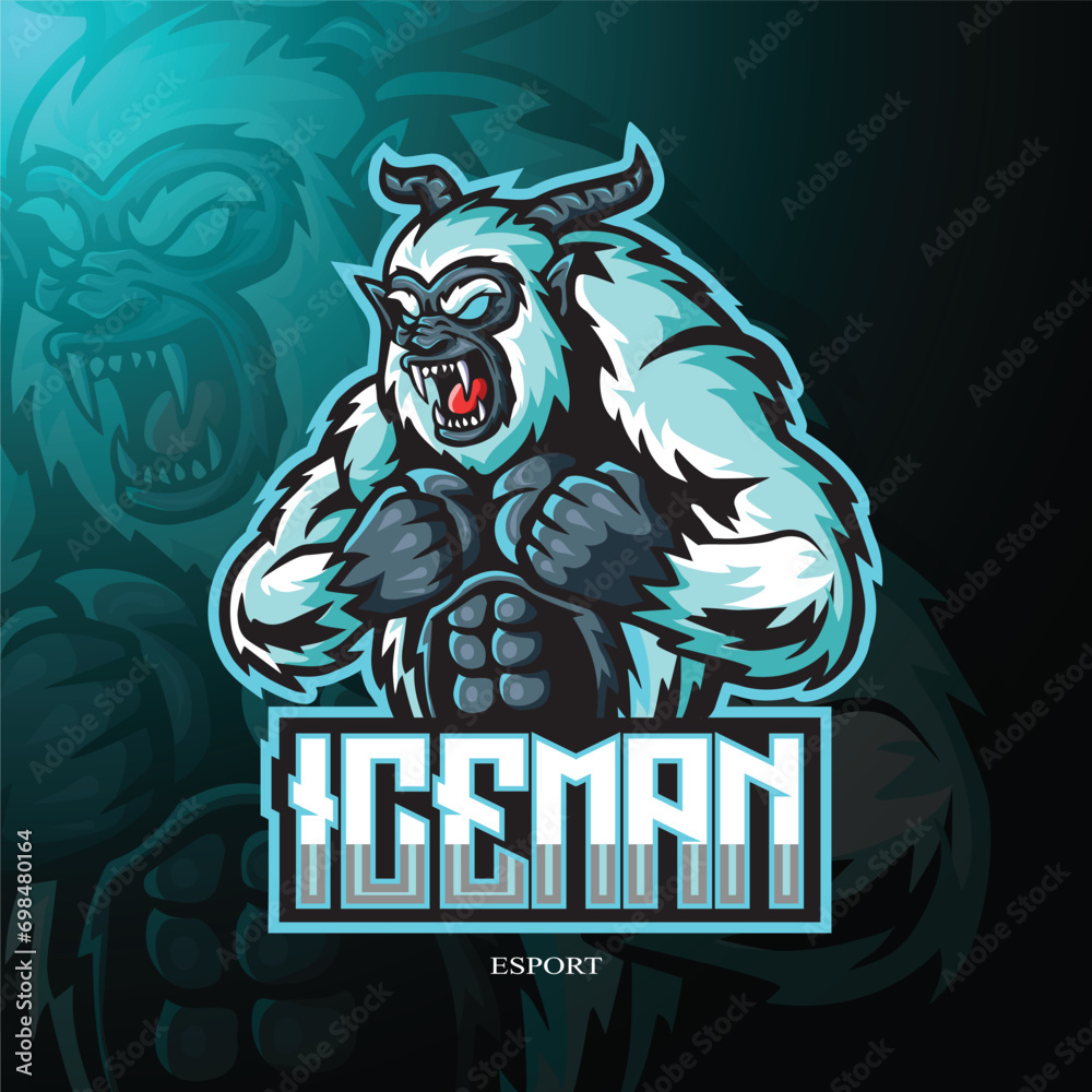 abstract of yeti e-sport mascot logo design. modern concept style for ...