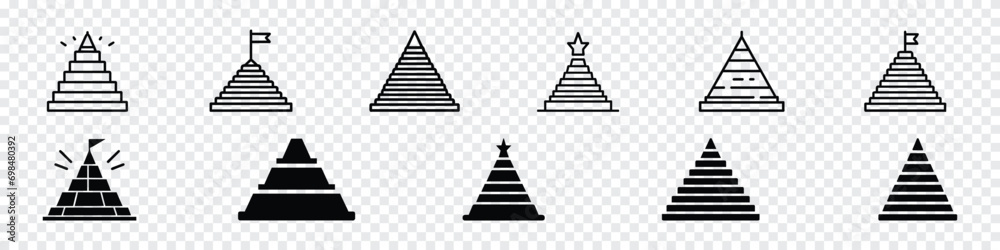 Egypt Pyramid Icon, Hierarchy pyramid editable stroke outline icon ...