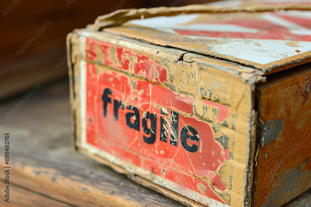 outline of a box with the word "fragile" written on it, a classic ...