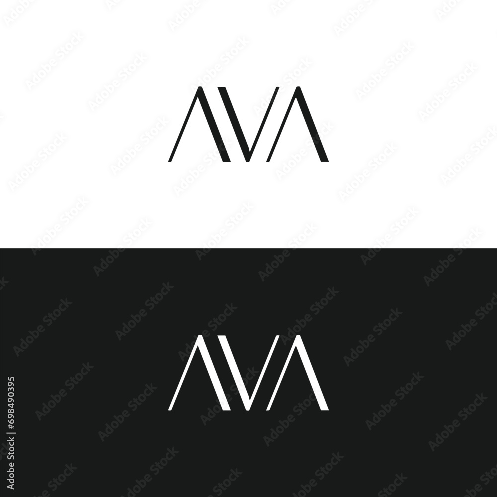 AVA logo. A V A design. White AVA letter. AVA, A V A letter logo design ...