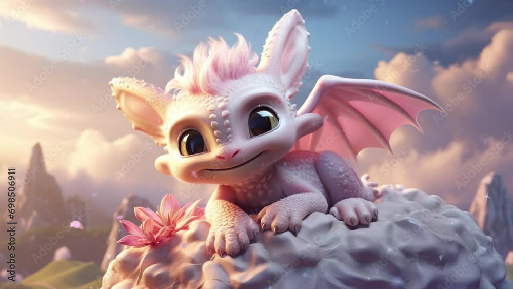Lullabies Cute Baby Dragon. Best Loop Video Background For Lullabies ...