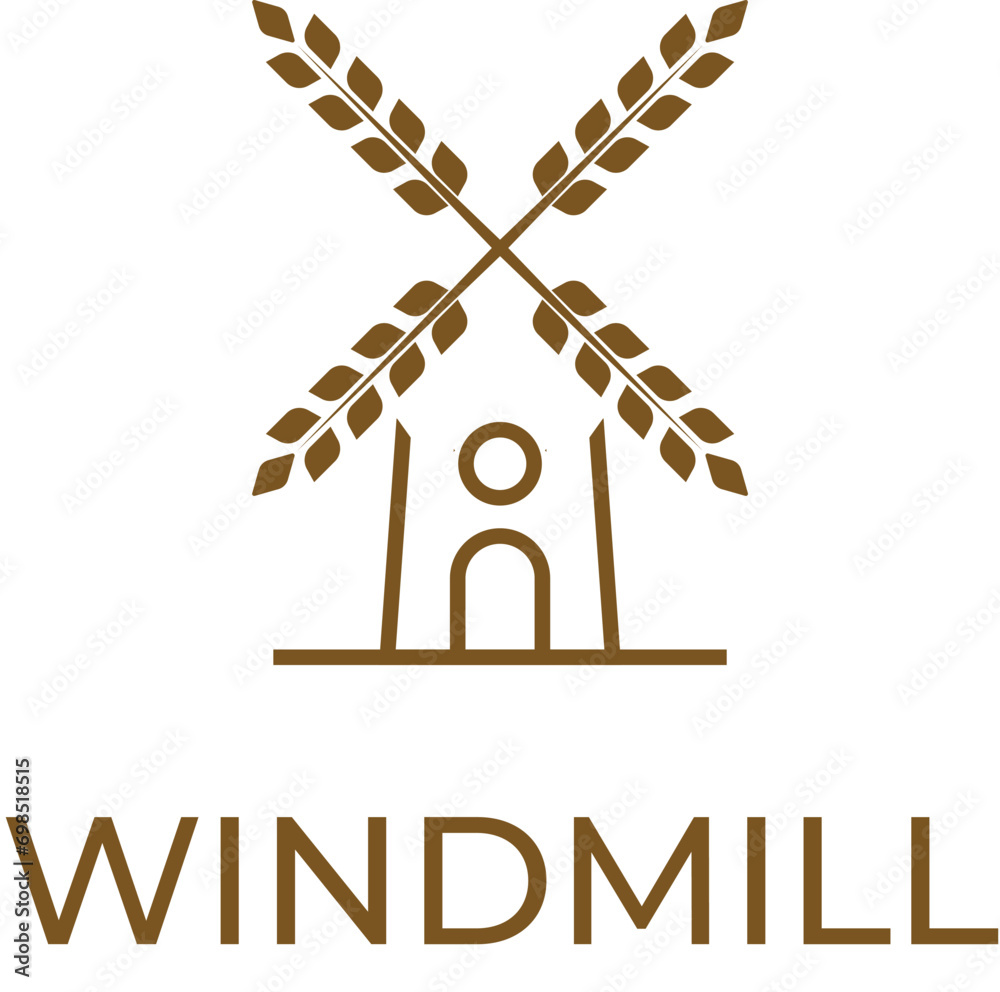 Windmill Farm Badge Label Logo Design Vector, windmill logo vector icon ...
