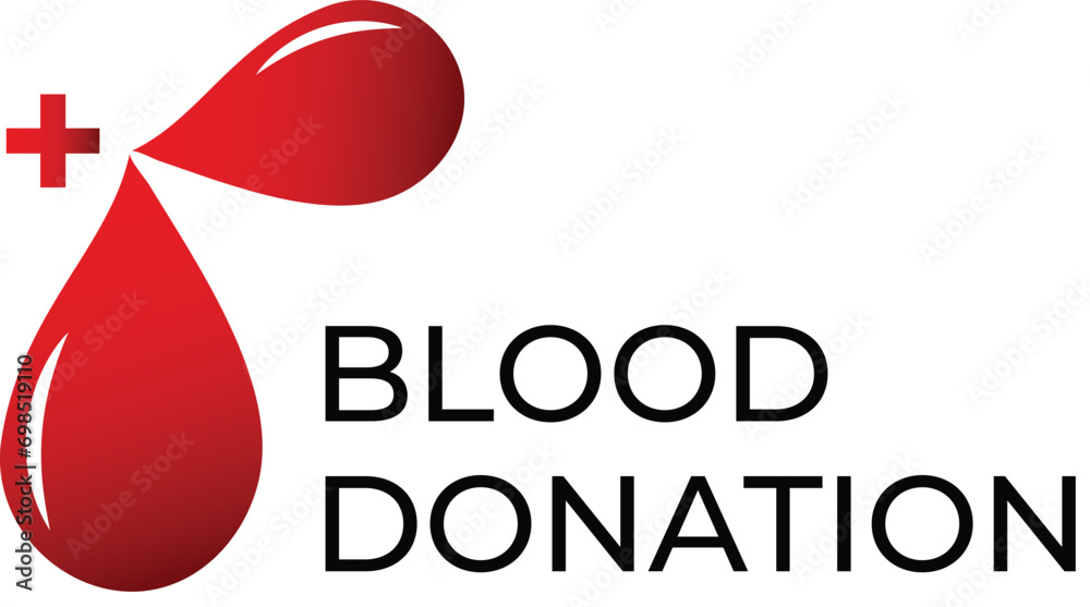Blood donation logo design, blood donation vector illustration with ...