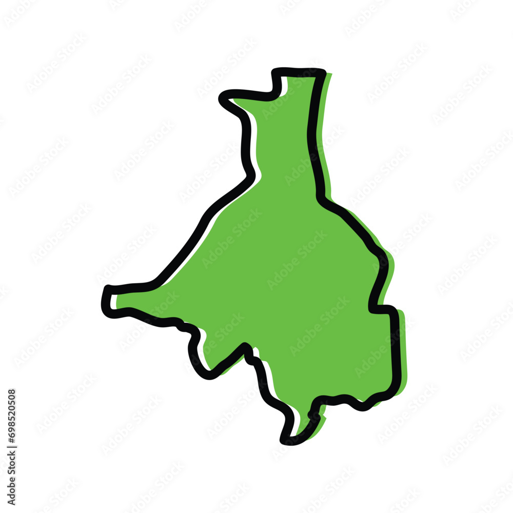 Upper Nile state of South Sudan vector map illustration. Stock Vector ...