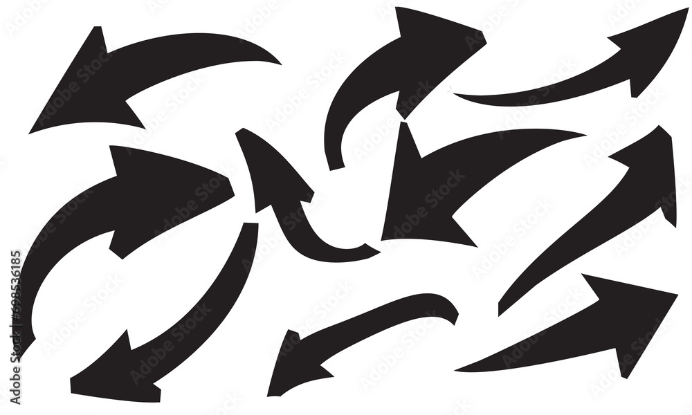 Arrows big black set icons. Arrow vector collection. Arrow icon. Arrow ...