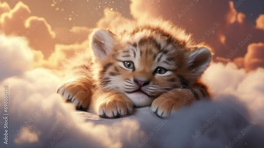 Lullabies Cute Baby Tiger. Best Loop Video Background For Lullabies ...