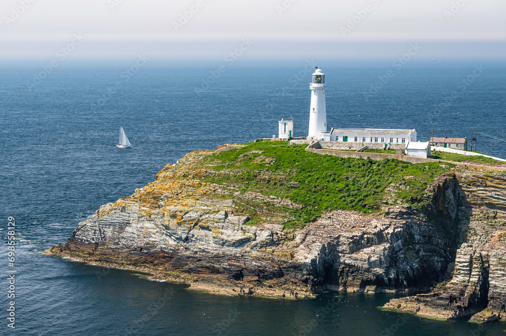 South Stack lighthouse, on Anglesey, noth Wales. The lighthouse is ...
