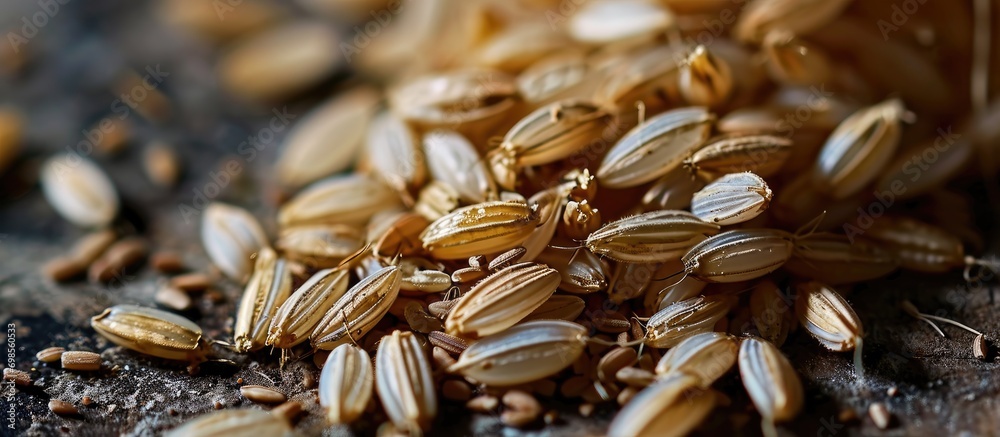 Rice grains damaged by Indian mealmoth larvae. Stock Photo | Adobe Stock