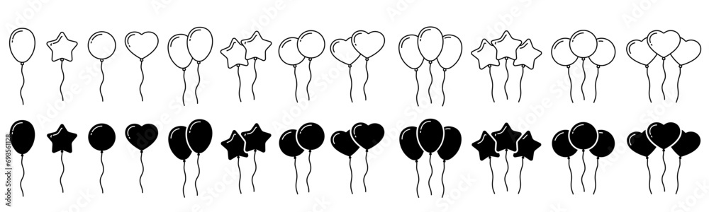 Balloon icon line, baloon sign. Celebration. Vector symbol logo ...