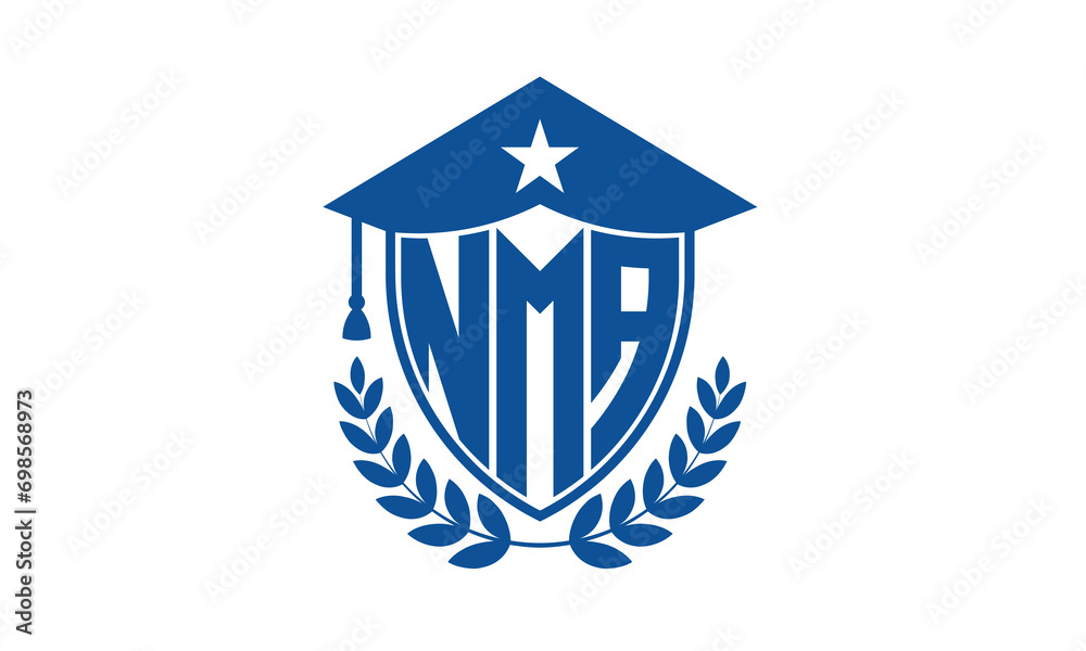 NMA three letter iconic academic logo design vector template. monogram ...