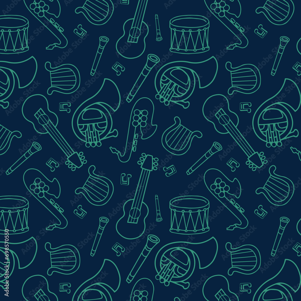 Seamless pattern for music festival. Bright background design with ...