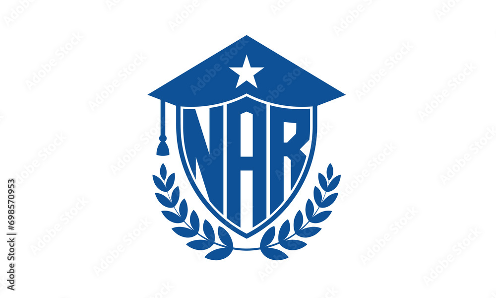 NAR three letter iconic academic logo design vector template. monogram ...