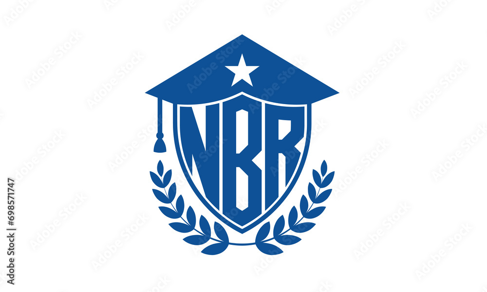 NBR three letter iconic academic logo design vector template. monogram ...