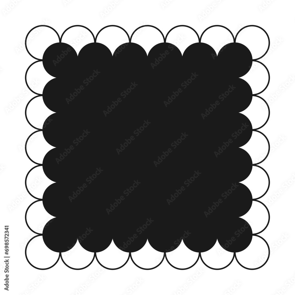 Scallop edge square shape Simple black label form isolated on white ...