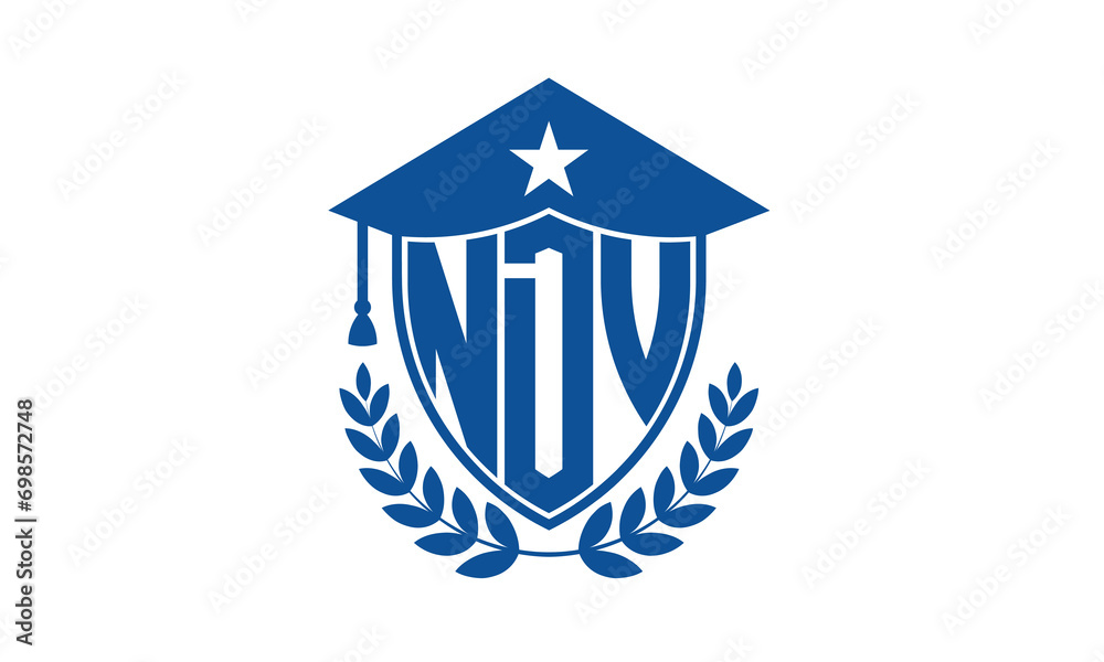 NDV three letter iconic academic logo design vector template. monogram ...