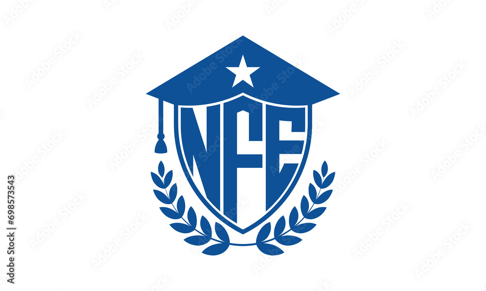 Vecteur Stock NFE three letter iconic academic logo design vector ...