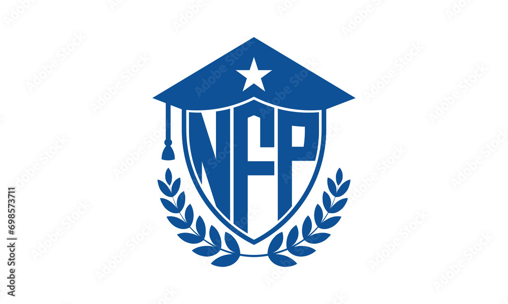 NFP three letter iconic academic logo design vector template. monogram ...