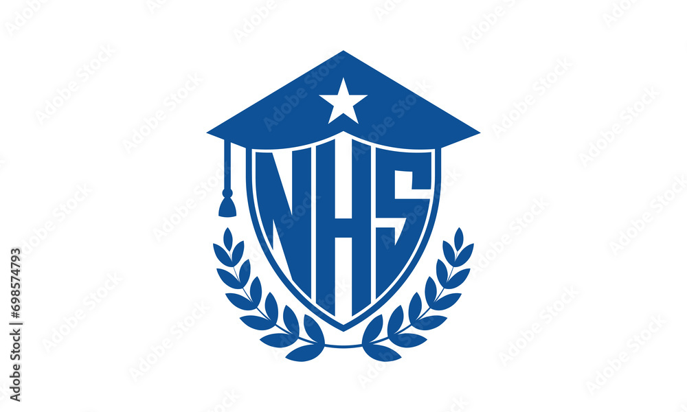 NHS three letter iconic academic logo design vector template. monogram ...