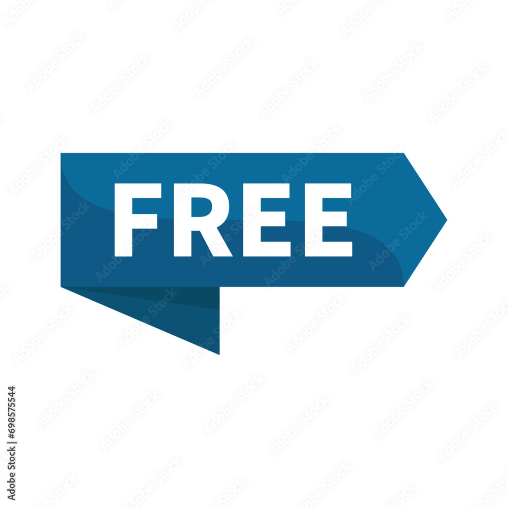 Free Label In Blue Rectangle Ribbon Shape For Information Sign ...