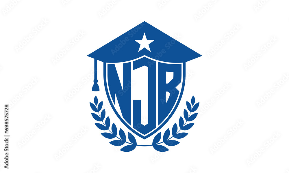 Vecteur Stock NJB three letter iconic academic logo design vector ...