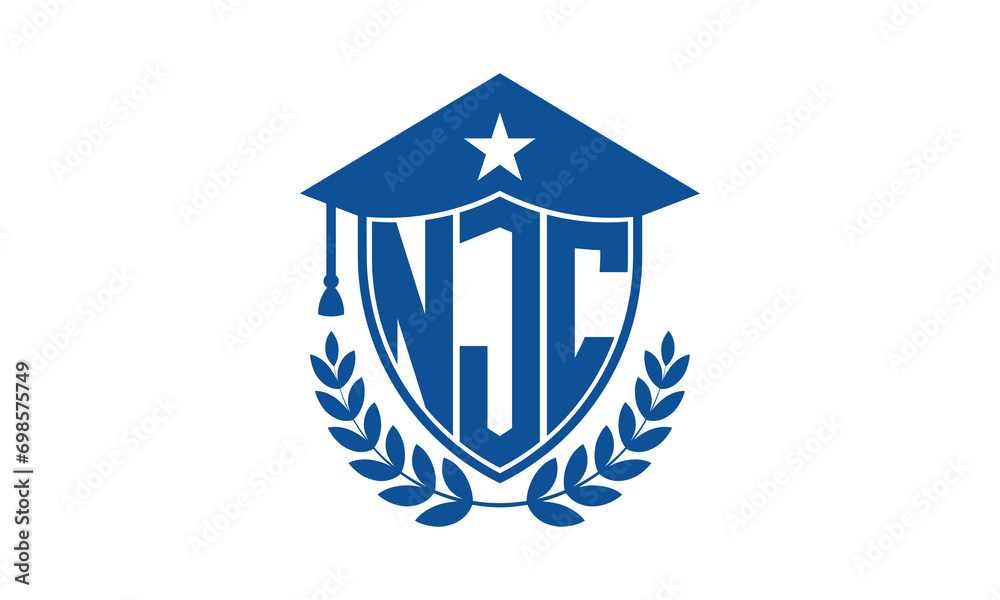 NJC three letter iconic academic logo design vector template. monogram ...