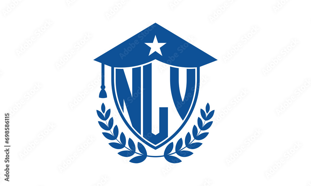 NLV three letter iconic academic logo design vector template. monogram ...