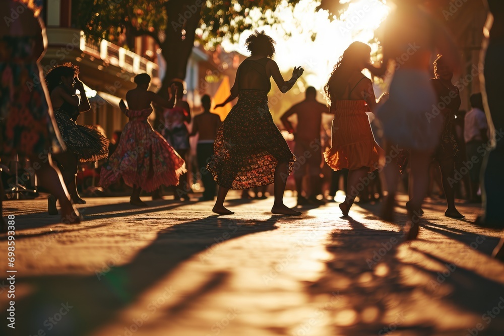 Street Salsa Fiesta: In the heart of Havana, a group of salsa dancers ...