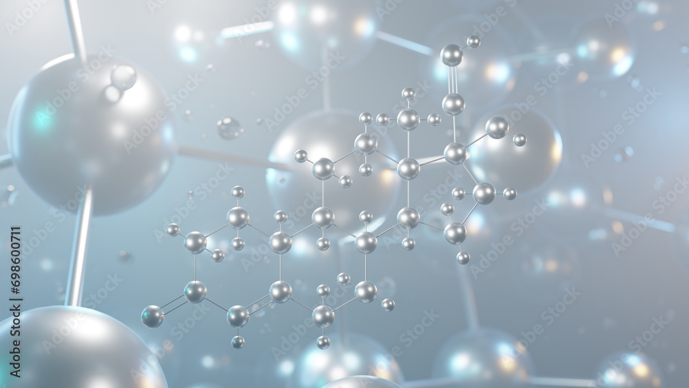 norethisterone molecular structure, 3d model molecule, hormonal ...