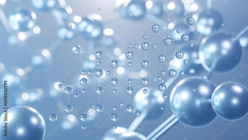 cortisone molecular structure 3d, flat model, steroid hormone ...