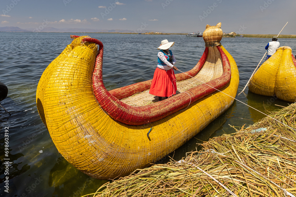 The Uros are an indigenous people who inhabit the floating islands on ...