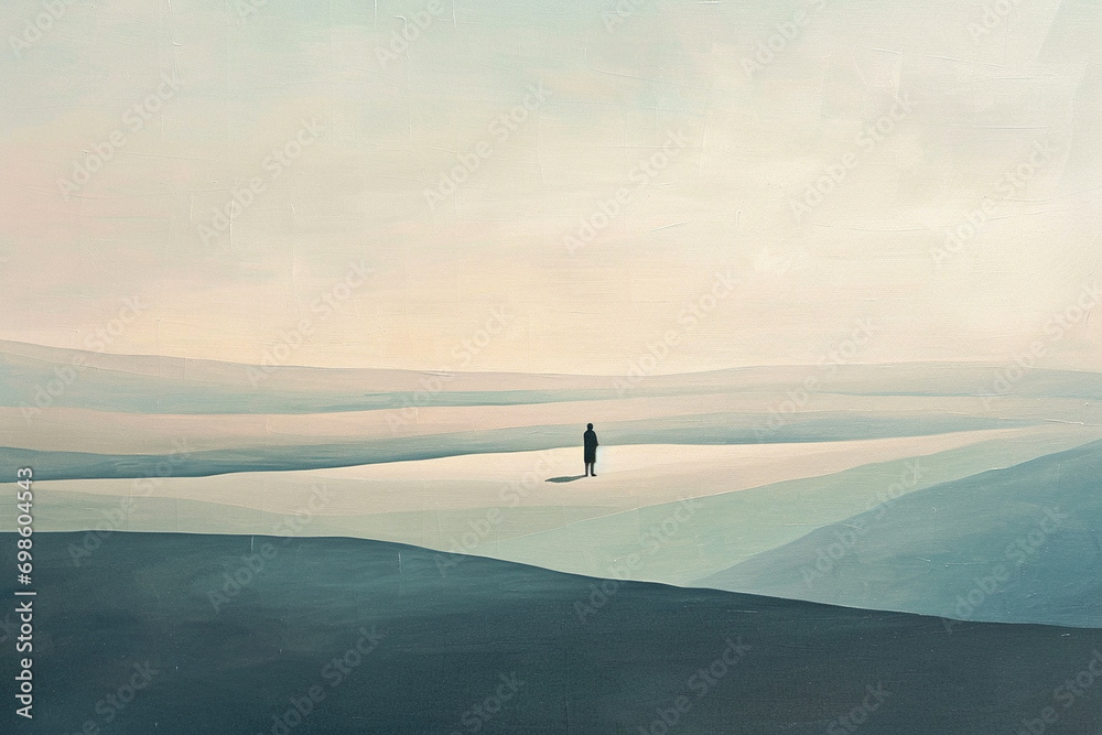 Image painting the palette of solitude through minimalism, featuring ...