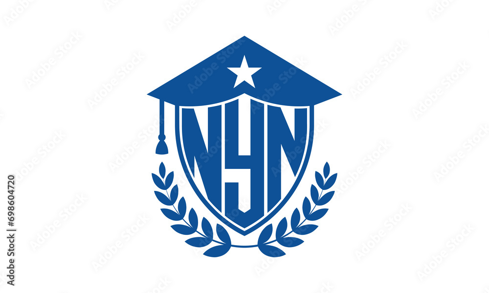 Vetor de NYN three letter iconic academic logo design vector template ...