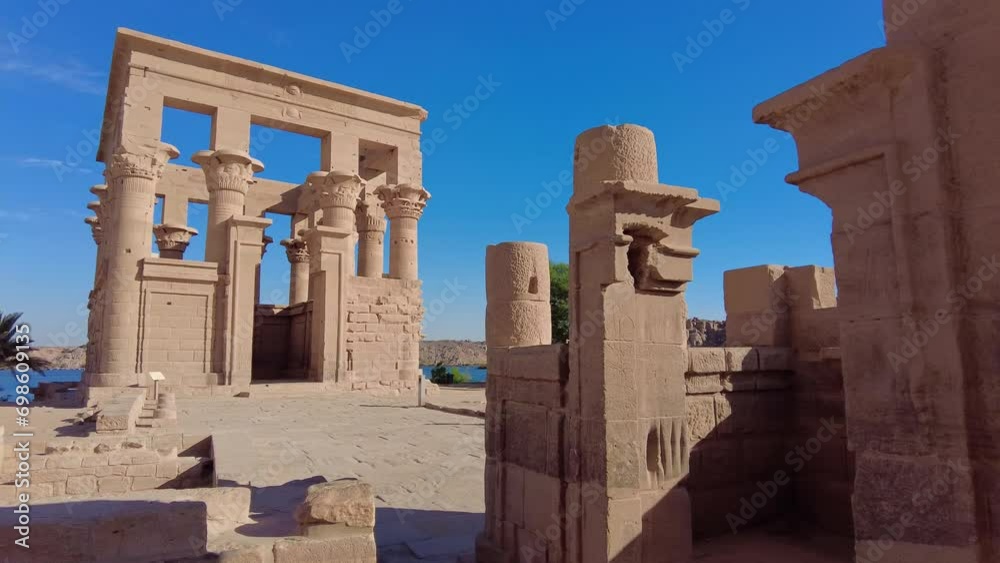 Aswan, Egypt: Exterior footage of the famous Trajan's Kiosk in the ...