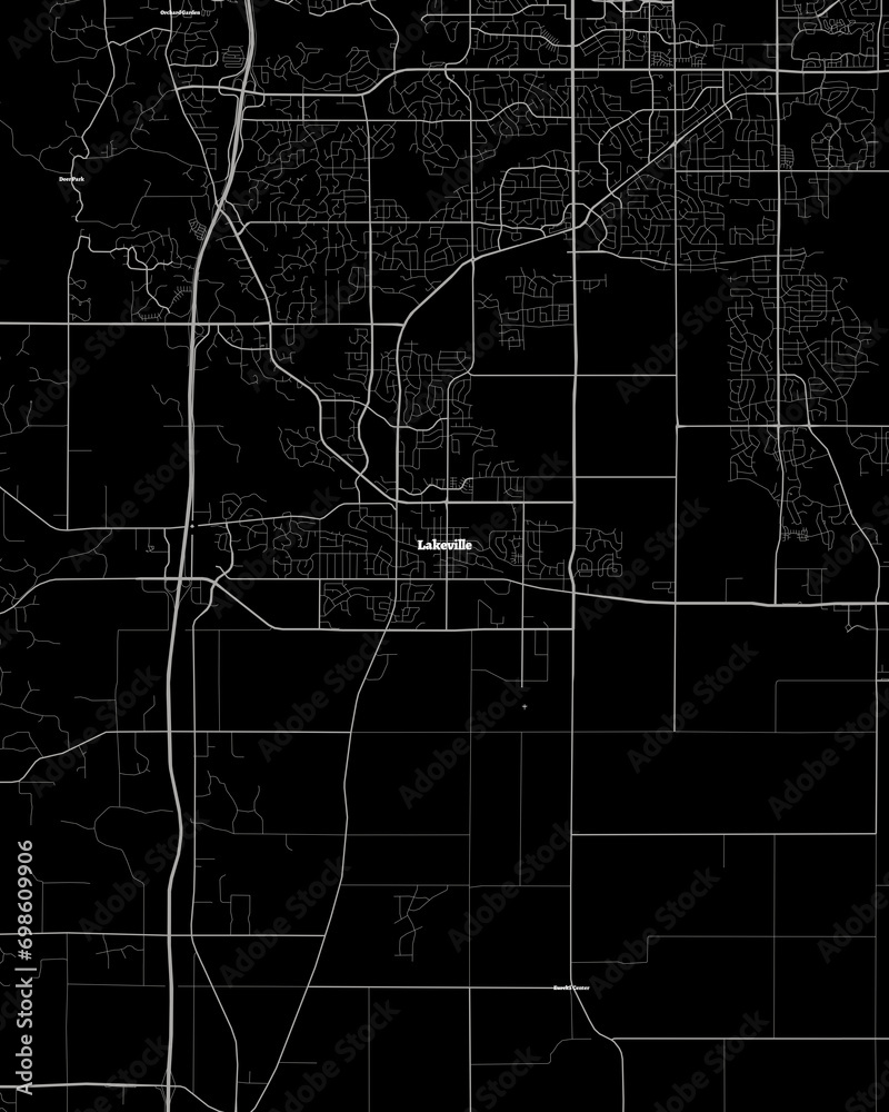 Lakeville Minnesota Map, Detailed Dark Map of Lakeville Minnesota Stock Illustration | Adobe Stock