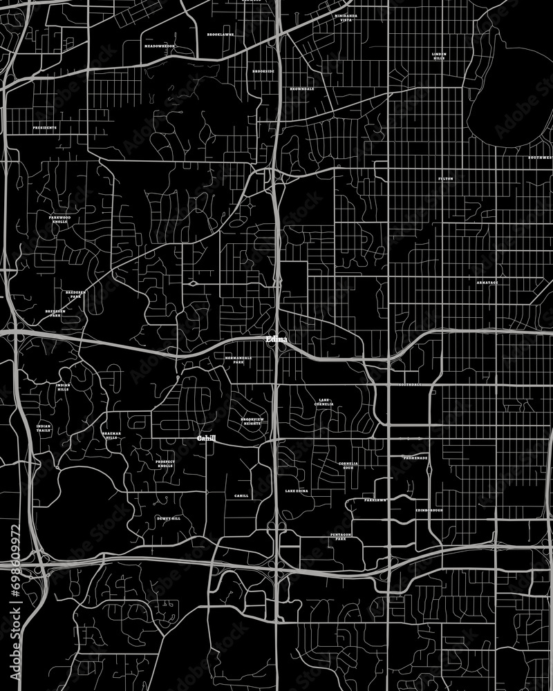 Edina Minnesota Map, Detailed Dark Map of Edina Minnesota Stock ...