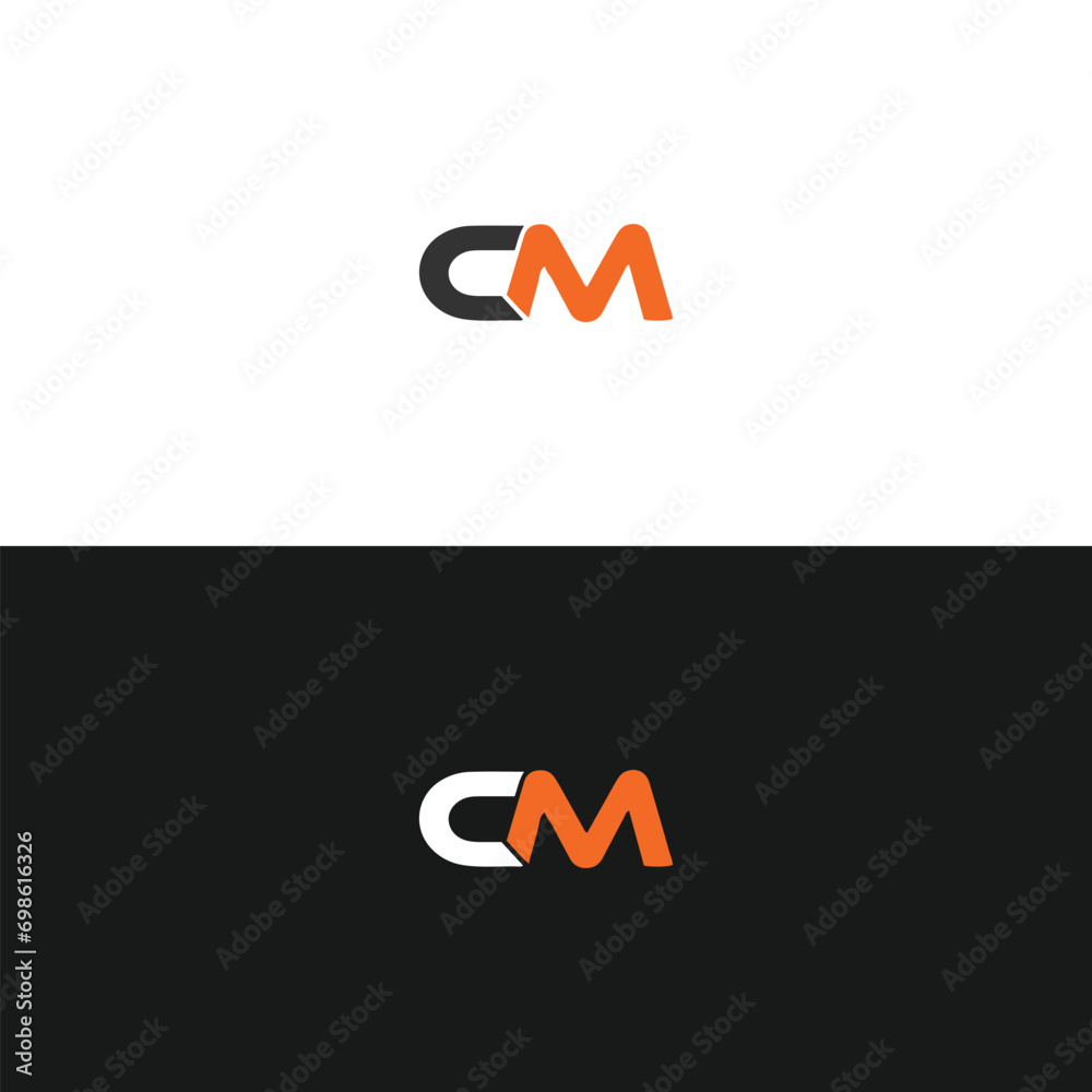 CM logo. C M design. White CM letter. CM, C M letter logo design ...