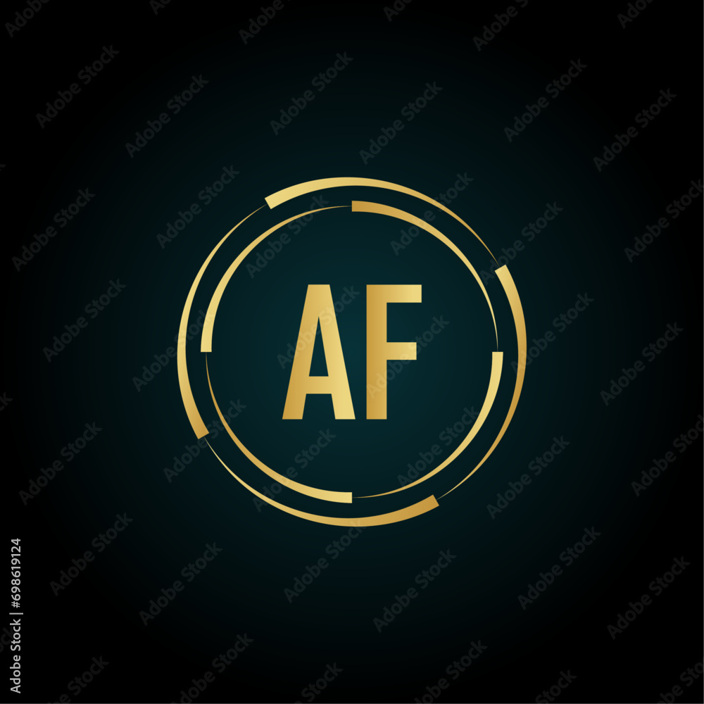 Royal Letter AF Logo Template. AF Luxury golden letter logo. AF letter ...