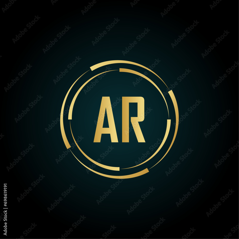 Royal Letter AR Logo Template. AR Luxury golden letter logo. AR letter ...