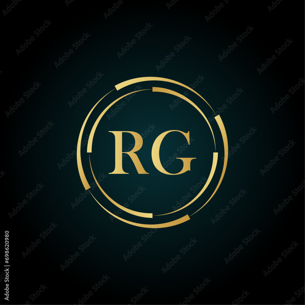 Royal Letter RG Logo Template. RG Luxury golden letter logo. RG letter ...