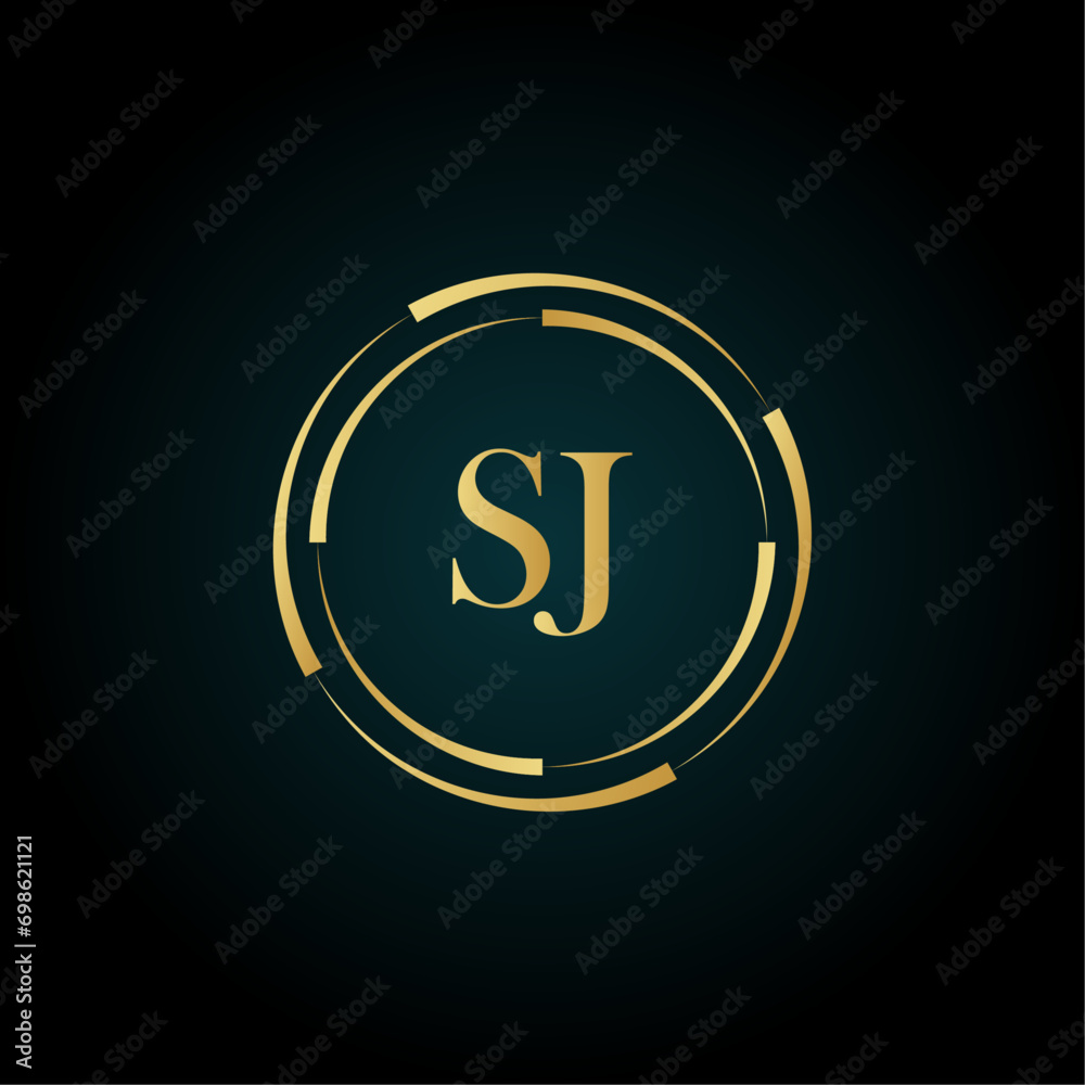 Royal Letter SJ Logo Template. SJ Luxury golden letter logo. SJ letter logo design. SJ creative ...