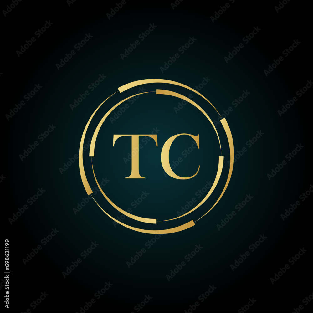 Royal Letter TC Logo Template. TC Luxury golden letter logo. TC letter ...