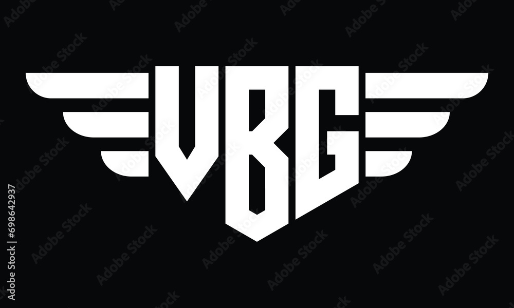 Vecteur Stock VBG three letter logo, creative wings shape logo design ...