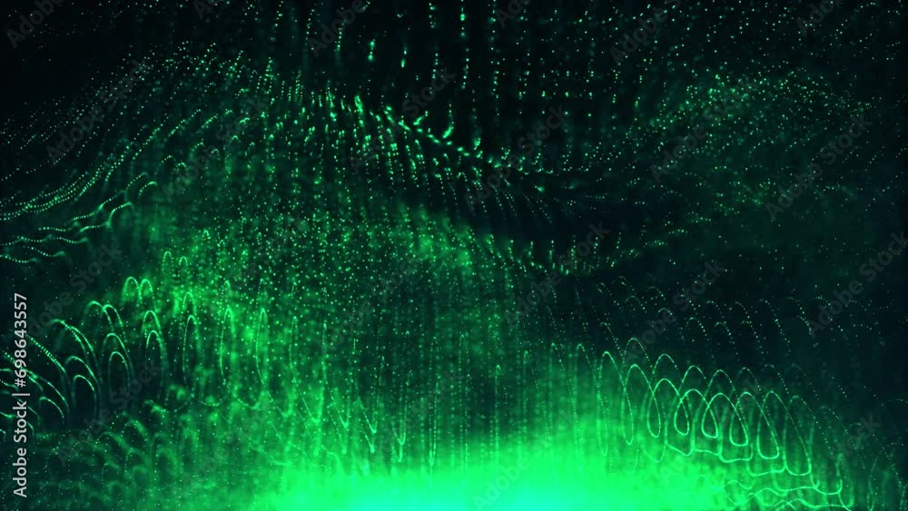 Futuristic animated particle wave. Movement of abstract particles ...