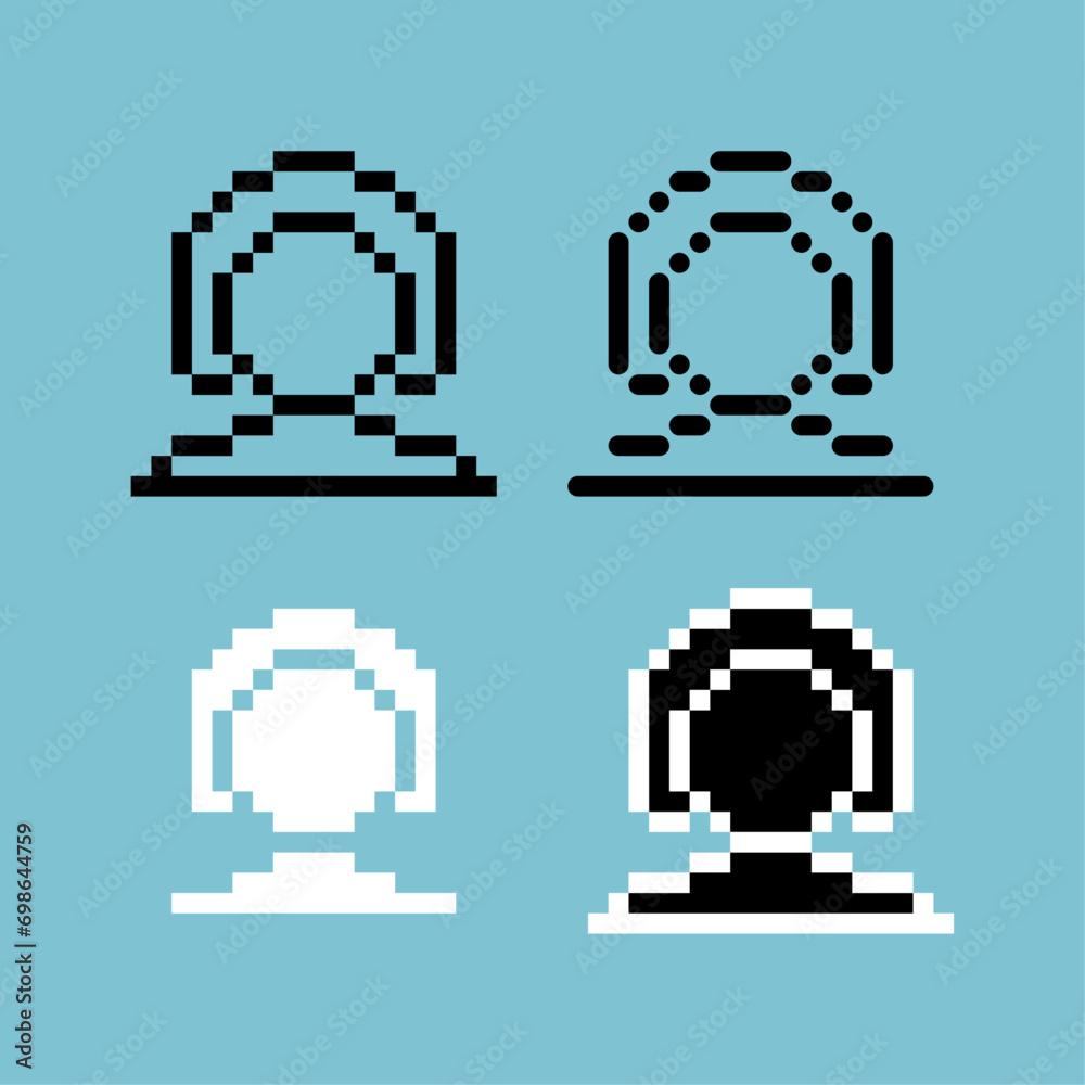 Pixel art sets of female profile icon with variation color item asset ...
