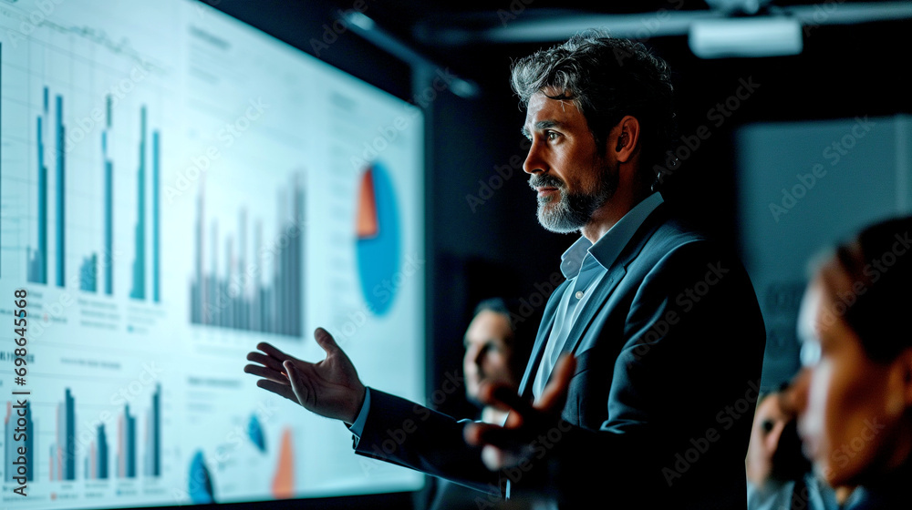 The Ceo Makes a Presentation in Front of A Group of Businessmen and ...