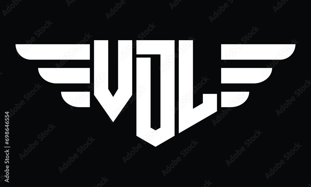 Vecteur Stock VDL three letter logo, creative wings shape logo design ...