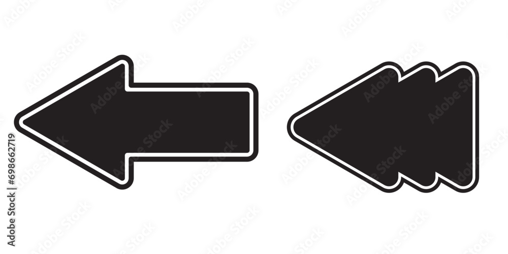 bold arrow icon vector isolated on white background. Black straight ...