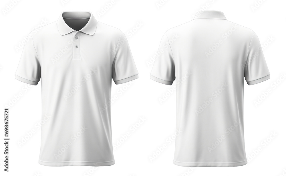 Front and back white polo shirt mockup, cut out Stock Photo | Adobe Stock