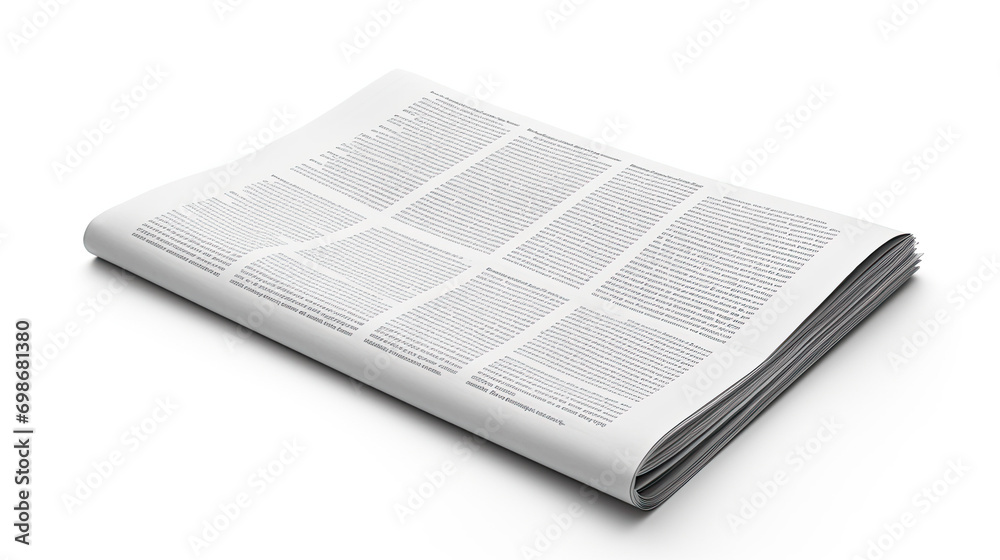 Top view Blank empty Daily Newspaper. Isolated on white background ...